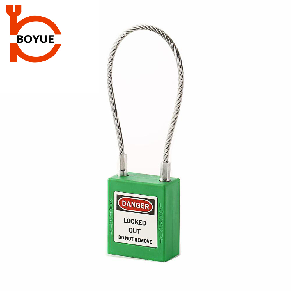 China China Supplier 175mm Steel Cable Shackle Safety Padlock ...